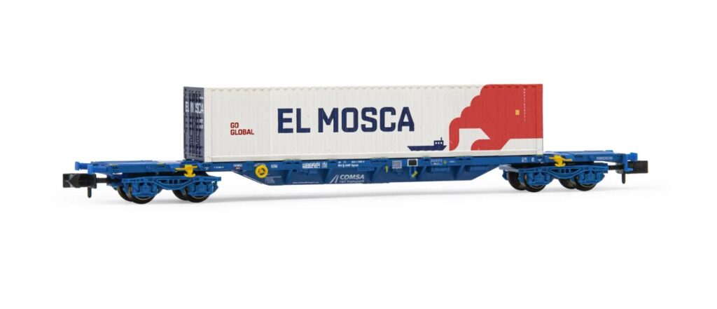 VAGON PLATAFORMA SGNSS CON CONTENEDOR EL MOSCA. ARNOLD HN6594 - Orient ...